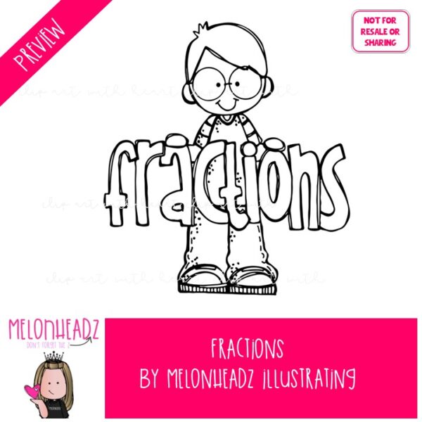 Fractions clip art, Math clip art, Donut clip art BLACK AND WHITE ...