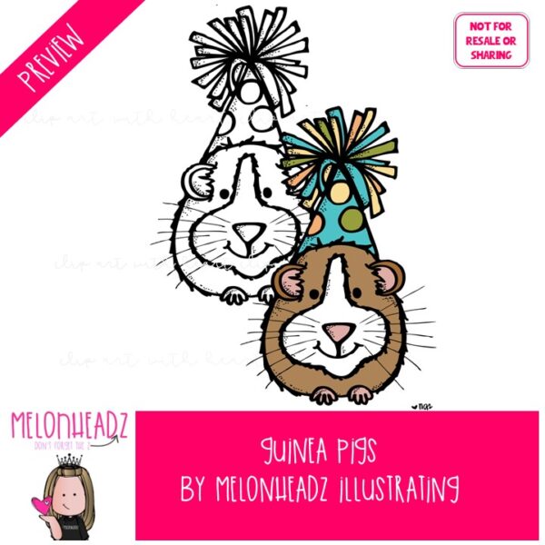 Guinea pigs clip art, Pet, rodent COMBO PACK - Melonheadz