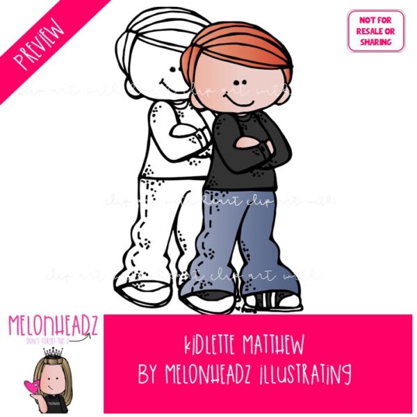 Kidlette clip art, Matthew, different poses, Melonheadz Characters ...
