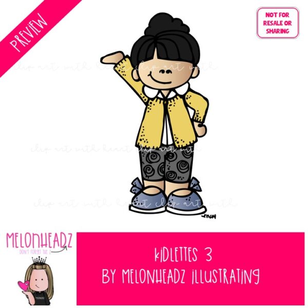 Kidlettes clip art 3, Kids COLORED Version - Melonheadz