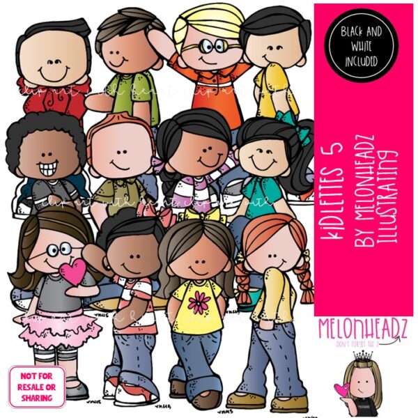 Kidlettes clip art 5, Kids COMBO PACK - Melonheadz
