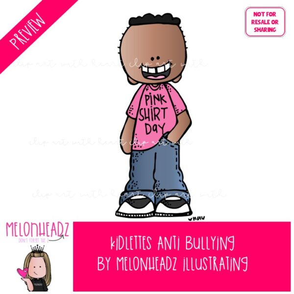 Kidlette clip art, Anti Bullying clip art COLORED Version - Melonheadz