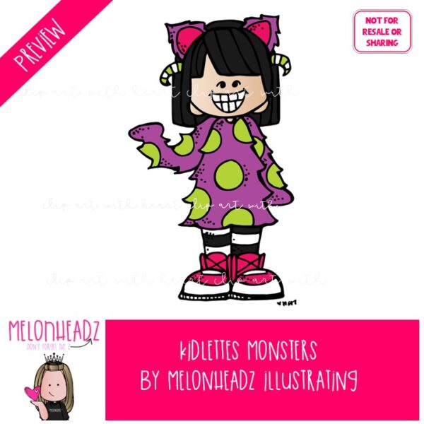Kidlettes in Monster Costumes clip art, Halloween clip art, Monsters ...