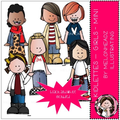 Kidlettes clip art – Girls – Mini - Melonheadz