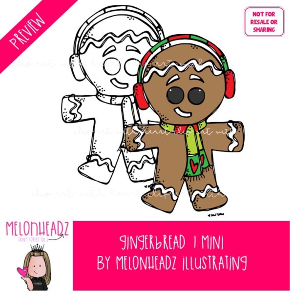 Gingerbread clip art Set 1, Christmas clip art, Cookie clip art Mini ...