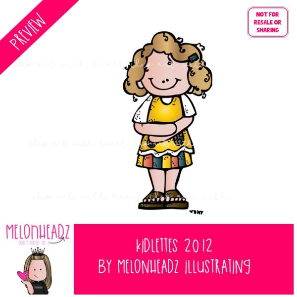Kidlettes clip art 1, Kids clip art COLORED Version - Melonheadz