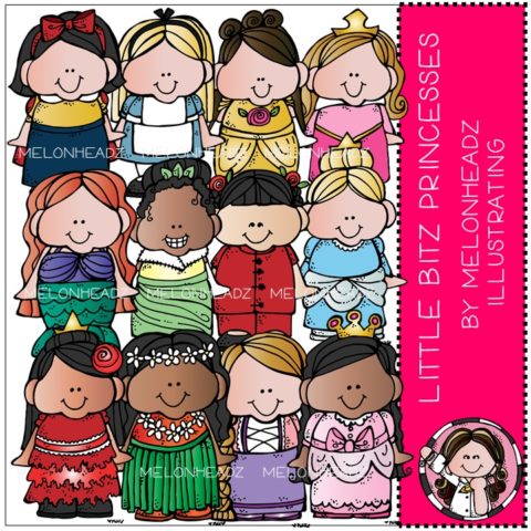 Lil Bitz clip art – Princesses – COMBO PACK - Melonheadz