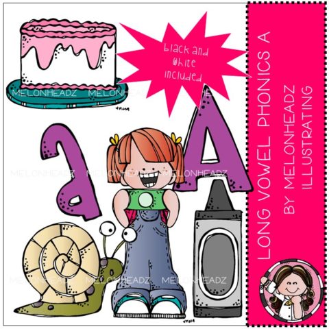 Long Vowel Phonics A clip art – Mini - Melonheadz