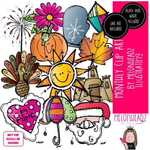 Monthly Clip Art, holiday clip art, seasonal clip art COMBO PACK ...