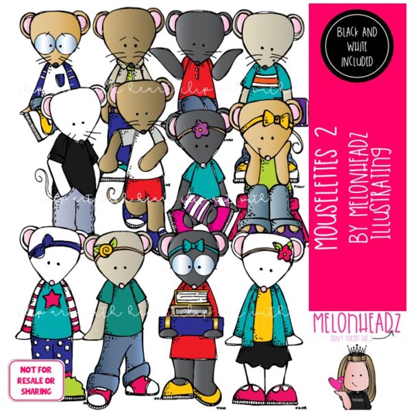 Mouselettes 2 clip art COMBO PACK - Melonheadz