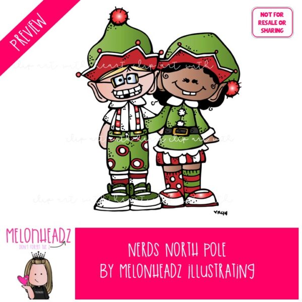 Nerds North Pole Clip art, Christmas clip art, Elf clip art COLORED ...