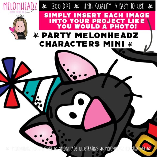Party clip art, Melonheadz Characters, birthday COMBO PACK - Melonheadz