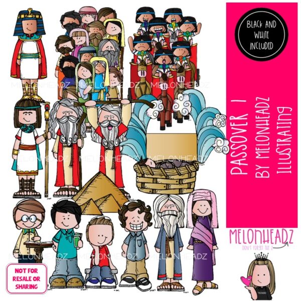 Passover clip art 1, Bible, Moses COMBO PACK - Melonheadz
