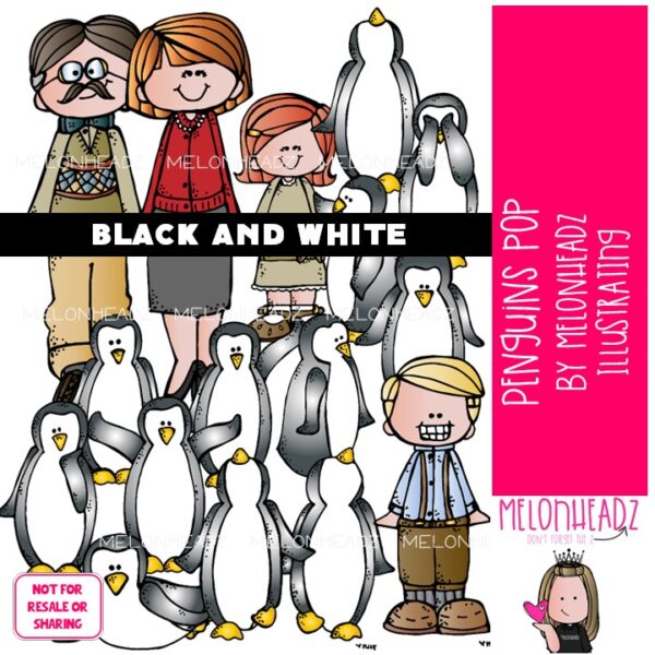 Penguins Pop clip art, literature, book companion BLACK AND WHITE ...