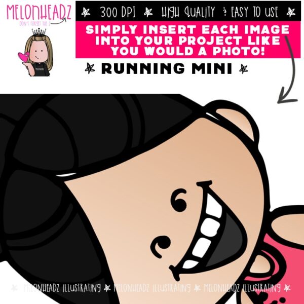 Running clip art, jogging, exercise Mini - Melonheadz