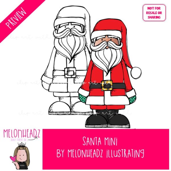 Santa clip art, Giverse clip art, Christmas clip art Mini - Melonheadz