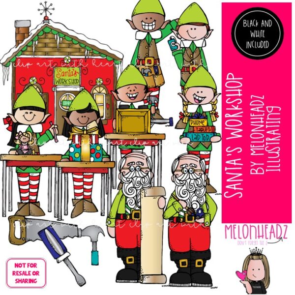 Santa’s Workshop clip art, Christmas clip art, North Pole clip art ...