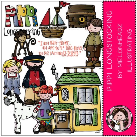 Pippi Longstocking clip art - Melonheadz