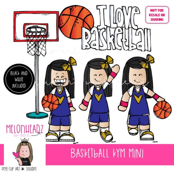 Basketball clip art, Kym, Melonheadz Characters Mini - Melonheadz