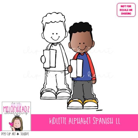 Kidlettes Alphabet Spanish LL clip art - Melonheadz