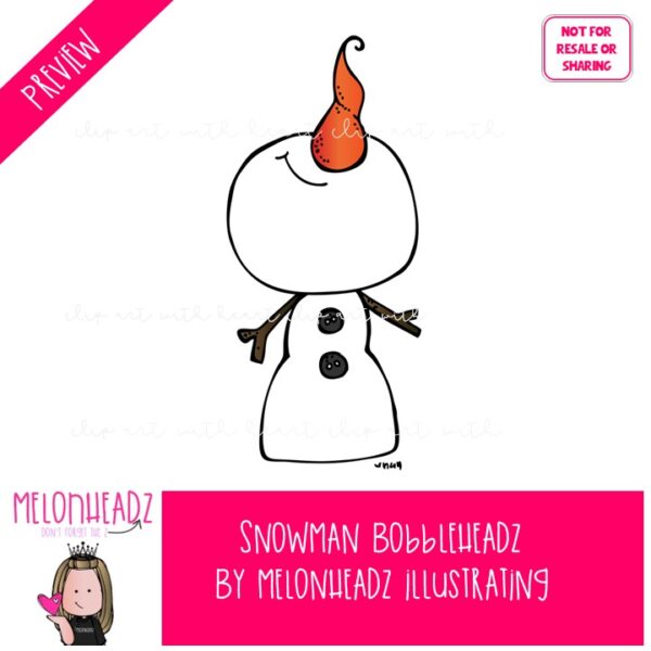 Snowman clip art, Bobbleheadz clip art, Winter clip art COLORED Version ...