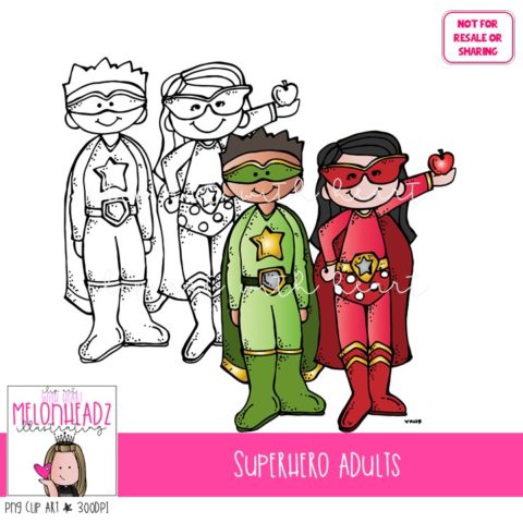 Superhero Adults clip art - Melonheadz