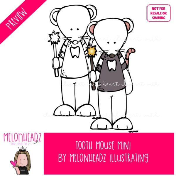 Tooth Mouse clip art, dental, tooth fairy Mini - Melonheadz