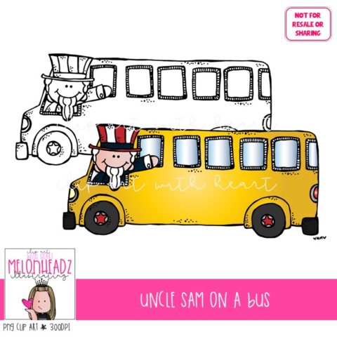 Uncle Sam on a Bus clip art - Melonheadz