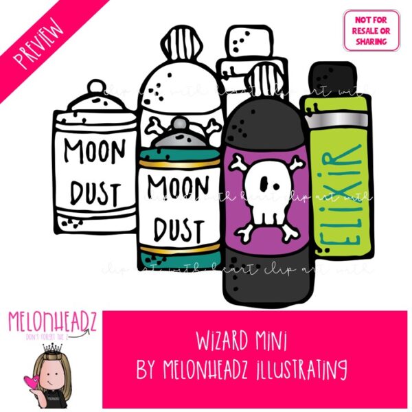 Wizard clip art 2017, witch, cauldron Mini - Melonheadz