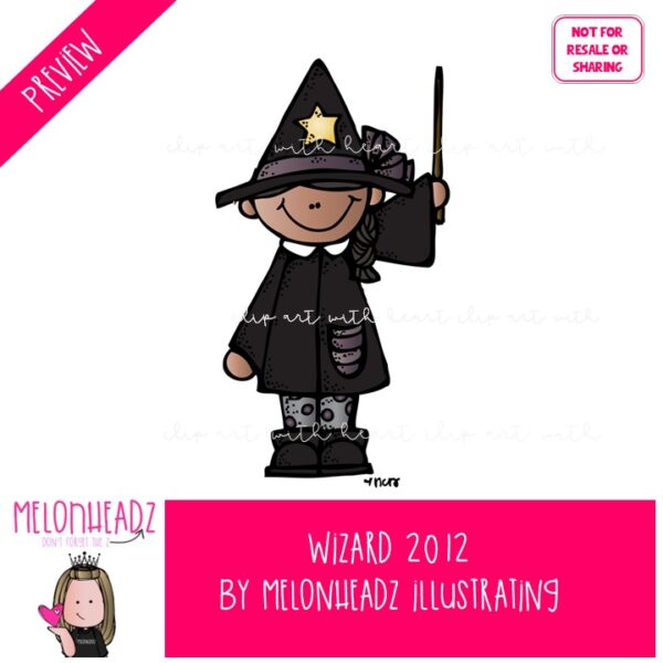 Wizard clip art 2012, witch, cauldron COLORED Version - Melonheadz