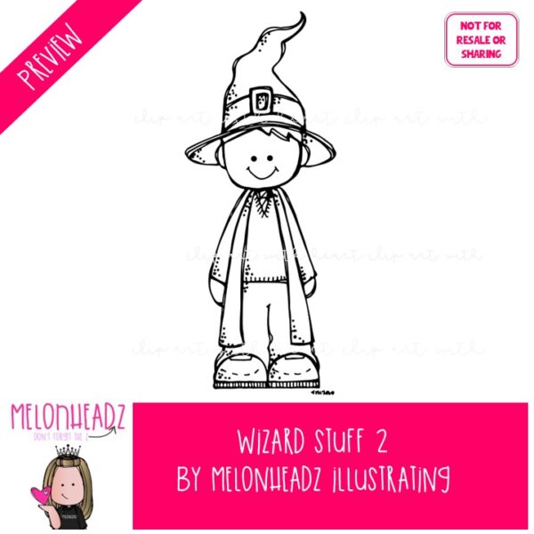 Wizard Stuff clip art 2, cauldron, witch BLACK AND WHITE - Melonheadz