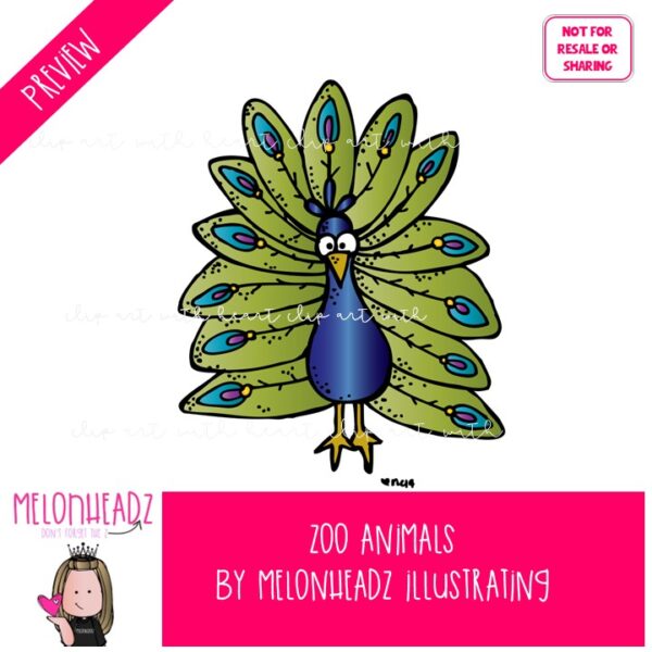 Zoo Animals clip art, Jungle Animals clip art COLORED Version - Melonheadz