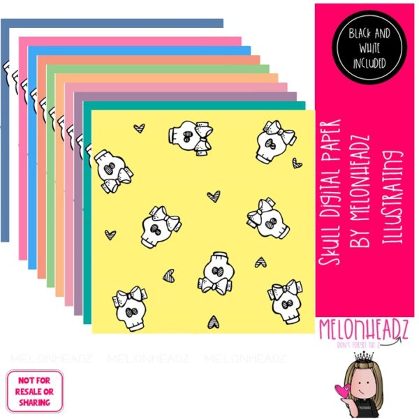 Digital Paper – Skulls - Melonheadz