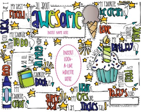All About Me – Version 2 – PRINTABLE - Melonheadz
