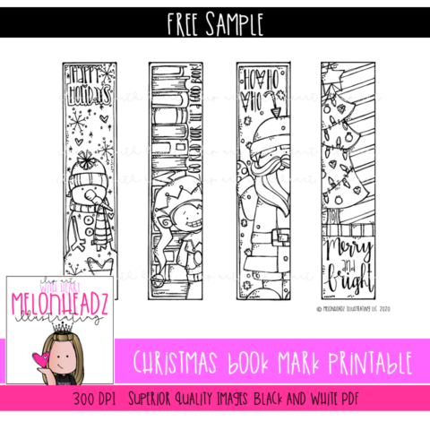 FREEBIE, Christmas Bookmarks, Printable - Melonheadz