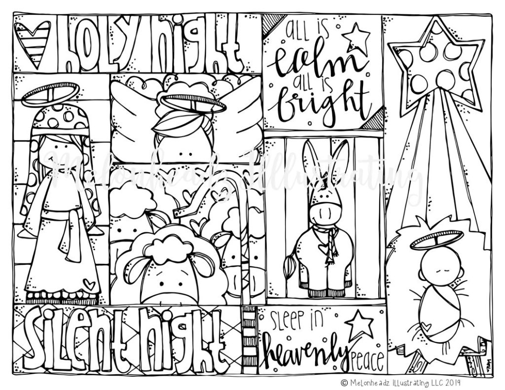 Christmas, Silent Night, Coloring Page, Nativity, LDS Printable ...