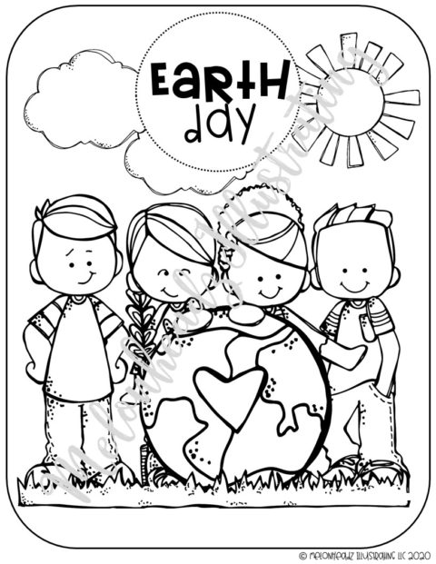 FREEBIE – Earth Day Coloring Page – Printable - Melonheadz