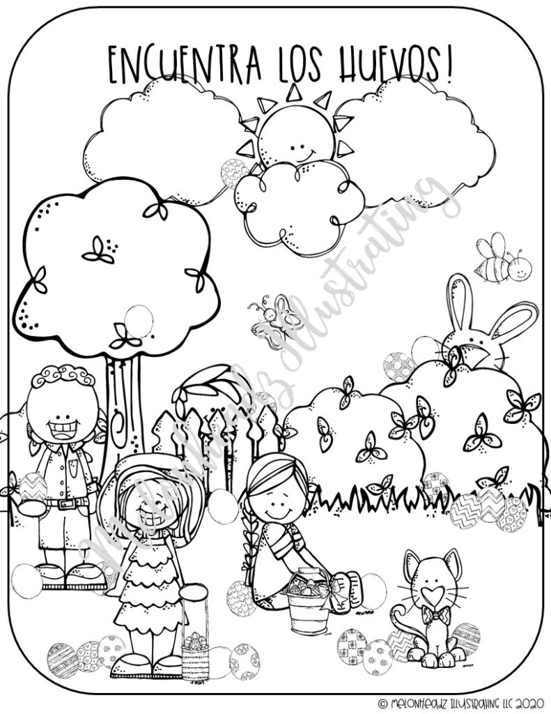 FREEBIE – Find The Eggs – Printable Spanish Version - Melonheadz