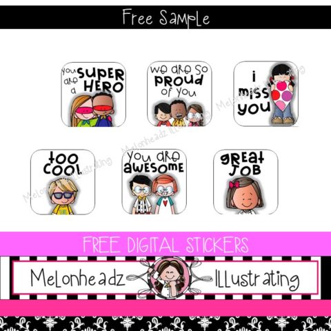 Digital Stickers – Set 1 – FREEBIE - Melonheadz