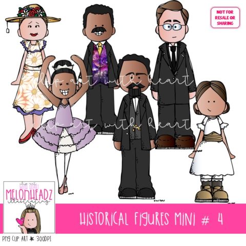 Historical Figures clip art – Set 4 – Mini - Melonheadz