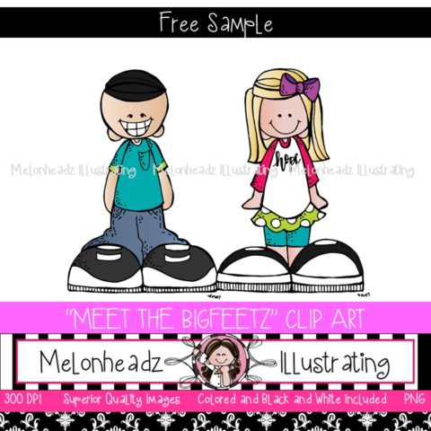 Meet the Big Feetz clip art – FREEBIE - Melonheadz