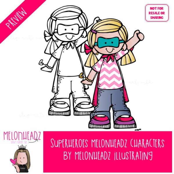 Superheroes clip art, Melonheadz Characters Mini - Melonheadz