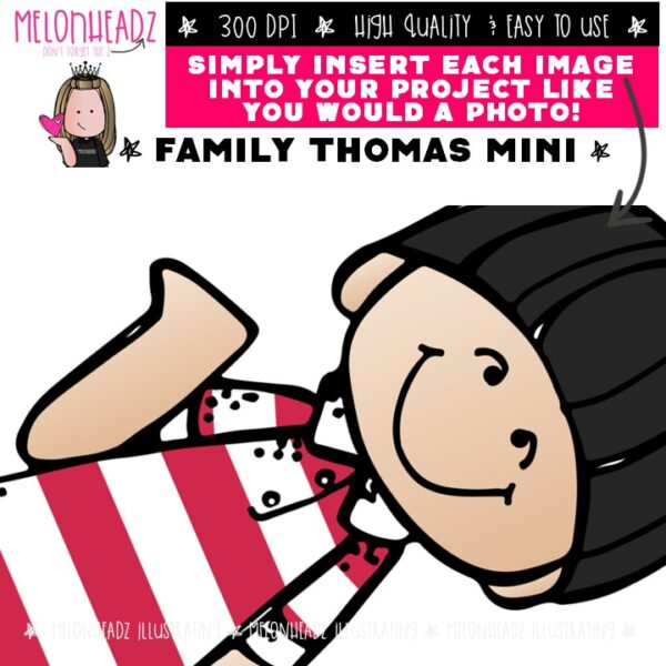 Family clip art, Thomas, Melonheadz Characters Mini - Melonheadz