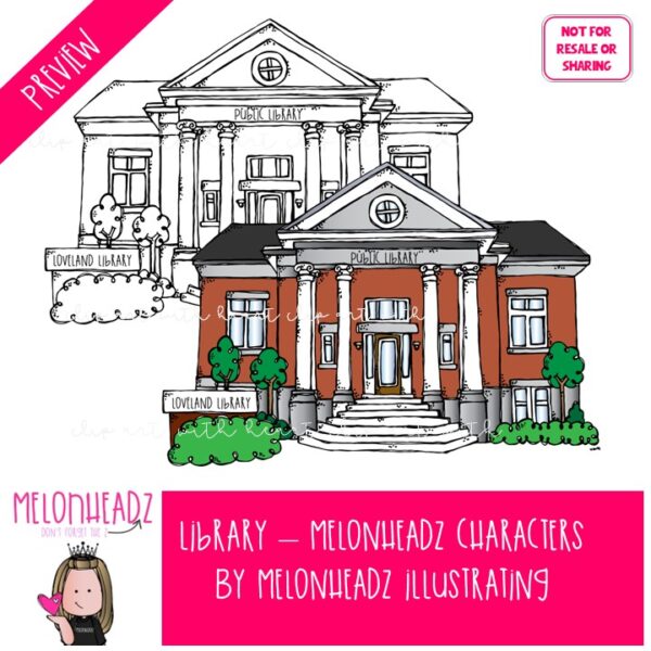 Library clip art 2, Melonheadz Characters, librarian Mini - Melonheadz