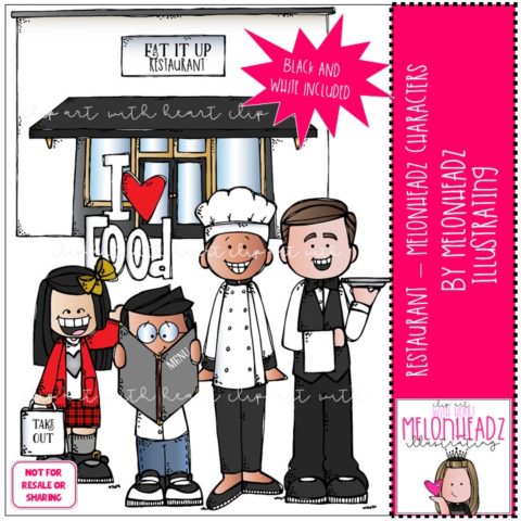 Restaurant clip art – Melonheadz Characters – Mini - Melonheadz