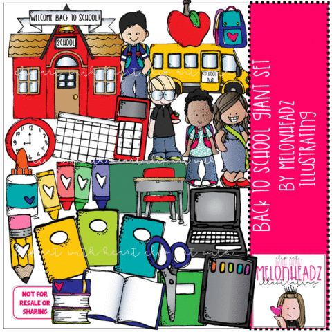 Back to School clip art – GIANT – COMBO PACK - Melonheadz