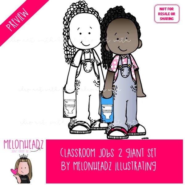 Classroom Jobs 2 clip art school, kidlettes GIANT - Melonheadz