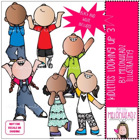 Kidlettes looking up clip art – Mini - Melonheadz
