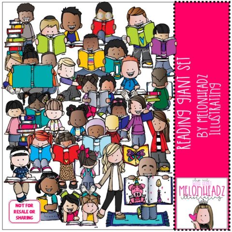 Reading clip art – GIANT set - Melonheadz