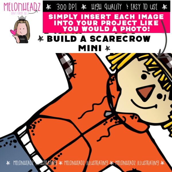 Build A Scarecrow clip art, fall, autumn, sequence Mini - Melonheadz